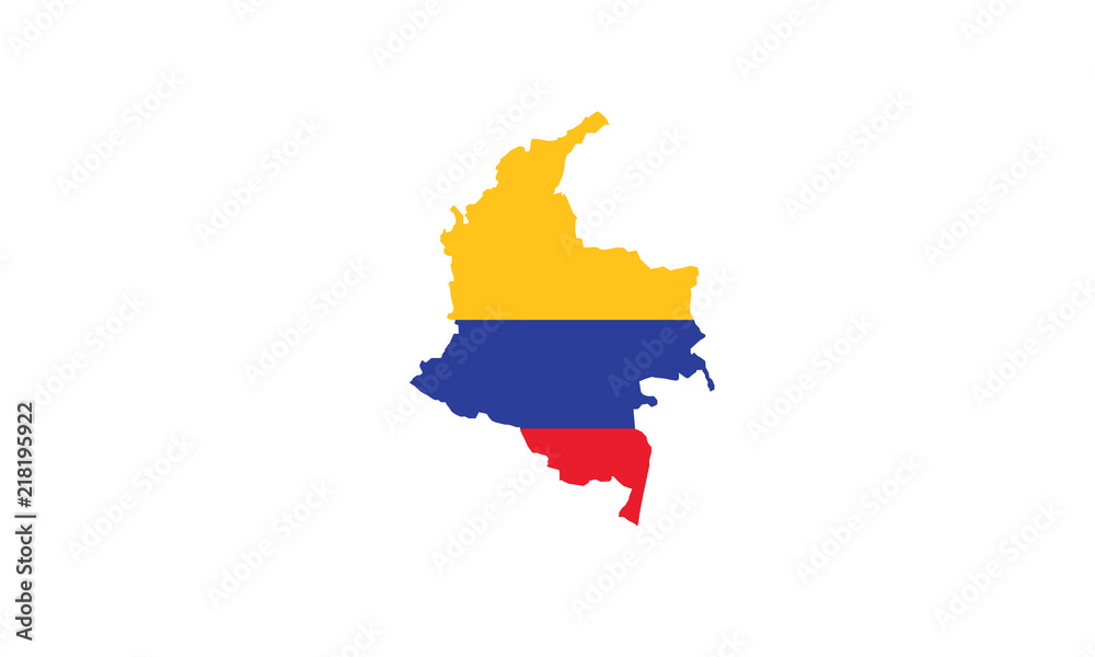 Colombia outline map national borders country shape state Stock Vector | Adobe Stock