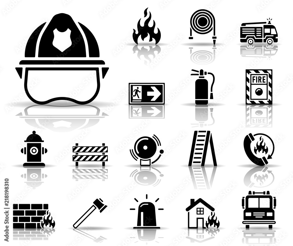 Grafika wektorowa Stock: Feuerwehr Iconset | Adobe Stock