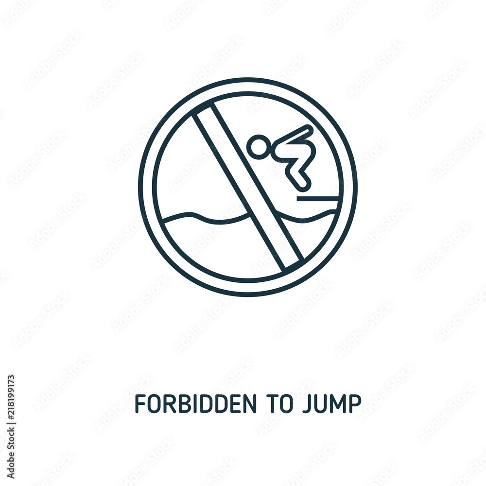 Forbidden To Jump creative icon. Simple element illustration. Forbidden ...