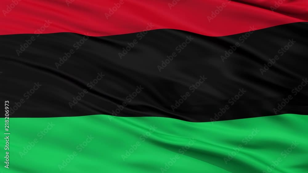 Panafrican Unia Afro American Black Liberation Flag Closeup View