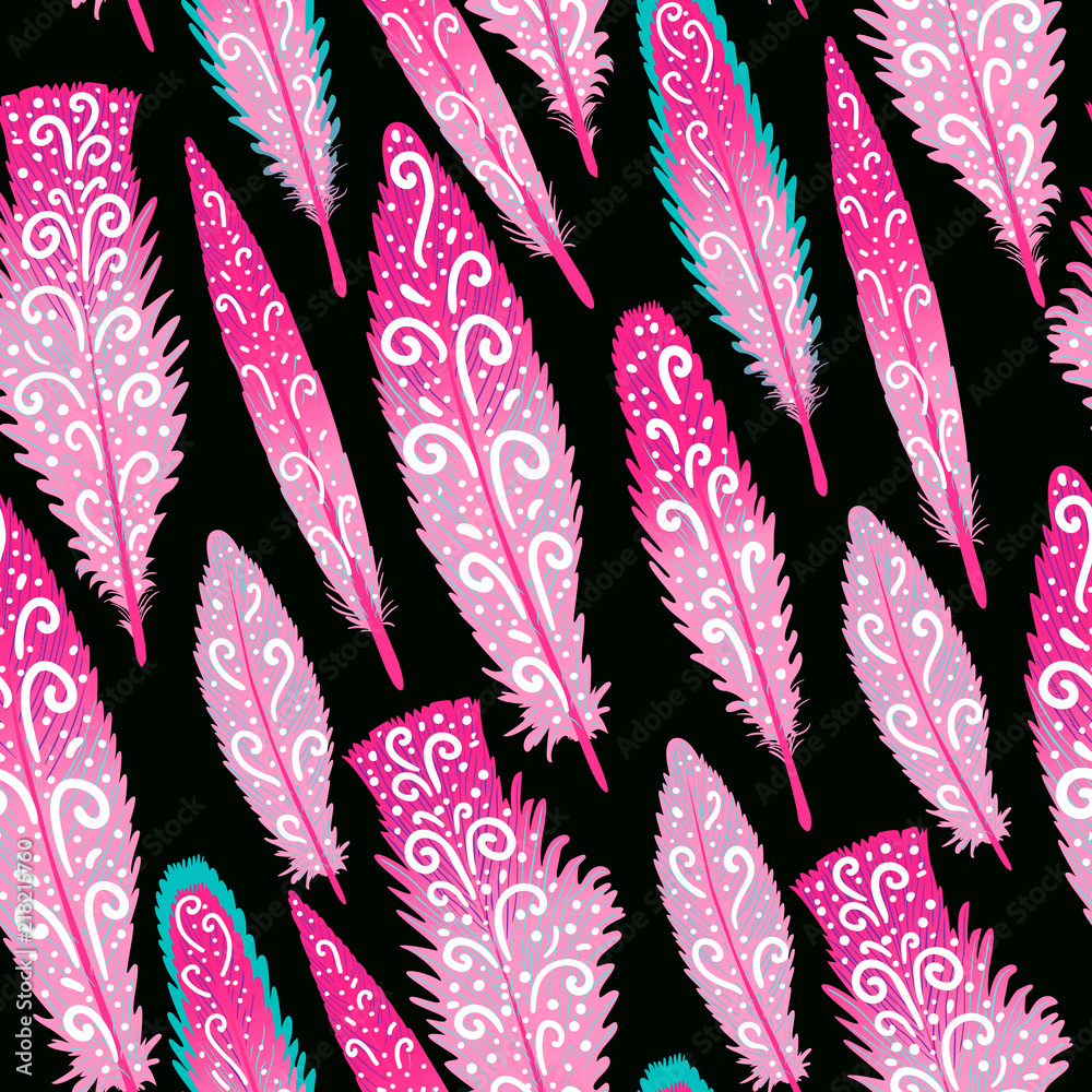 Flamingo Feather Pattern