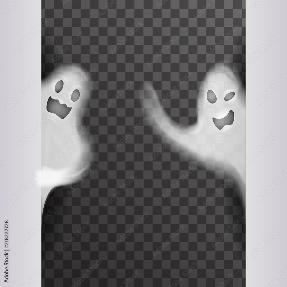White scary ghost look out corner halloween night party transparent ...