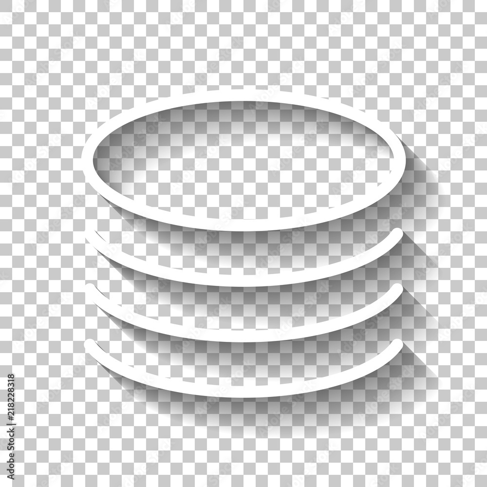 Database Icon Simple Linear Symbol Thin Outline White Icon Wi Stock Vector Adobe Stock