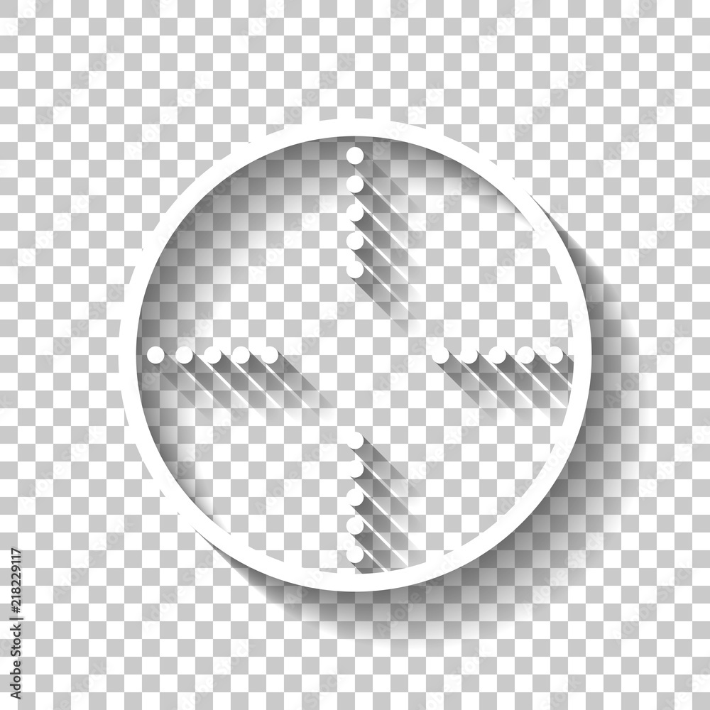 Simple target icon. White icon with shadow on transparent backgr Stock ...