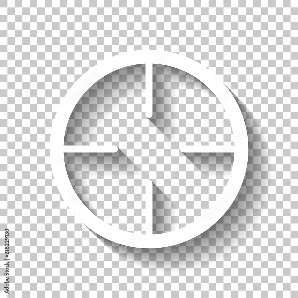 Simple target icon. White icon with shadow on transparent backgr Stock ...
