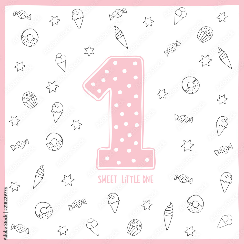 Pink Number One Clipart