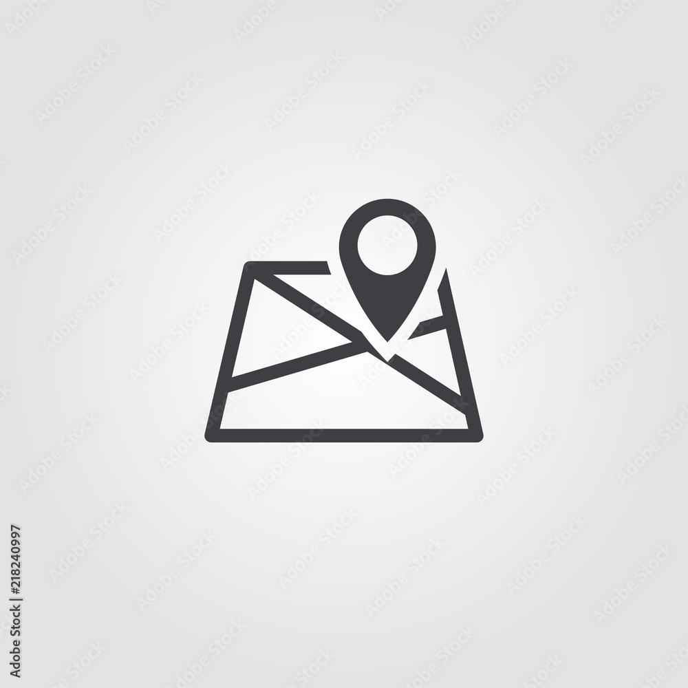 Map icon. Simple element illustration. Map pixel perfect icon design ...