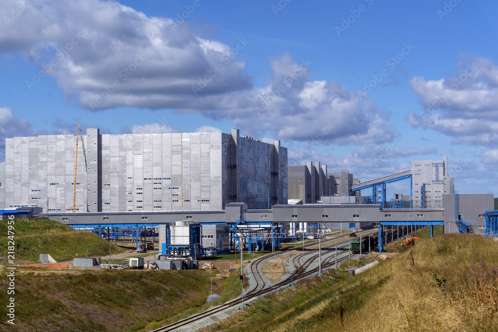 complex of mine buildings of a modern mining enterprise for the ...