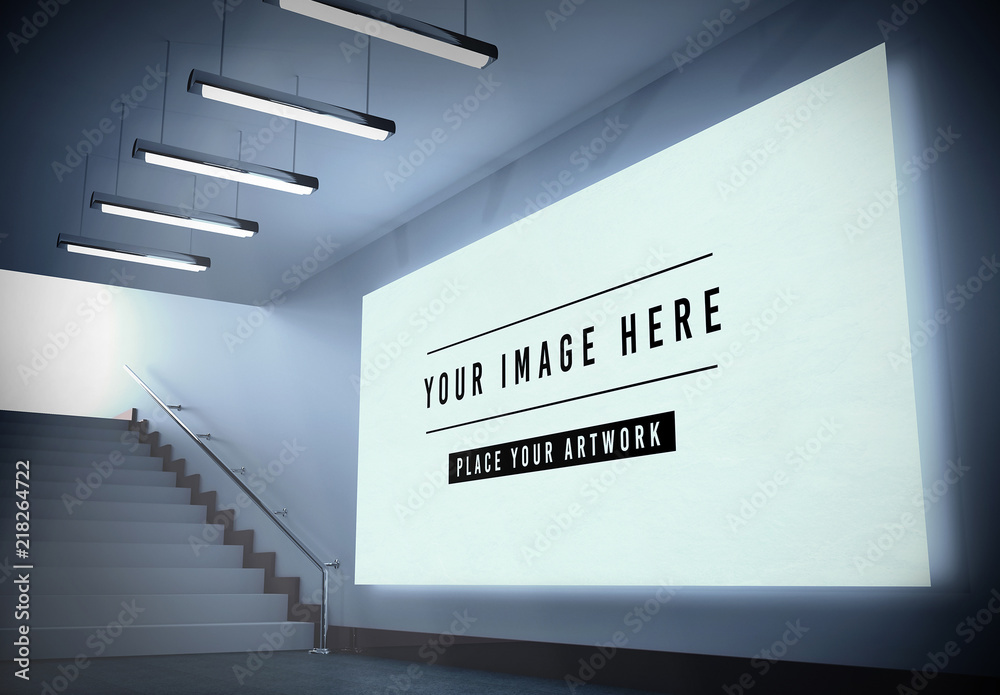 Large Canvas on Wall Mockup Stock Template | Adobe Stock