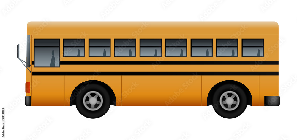 Side of modern school bus mockup. Realistic illustration of side of ...