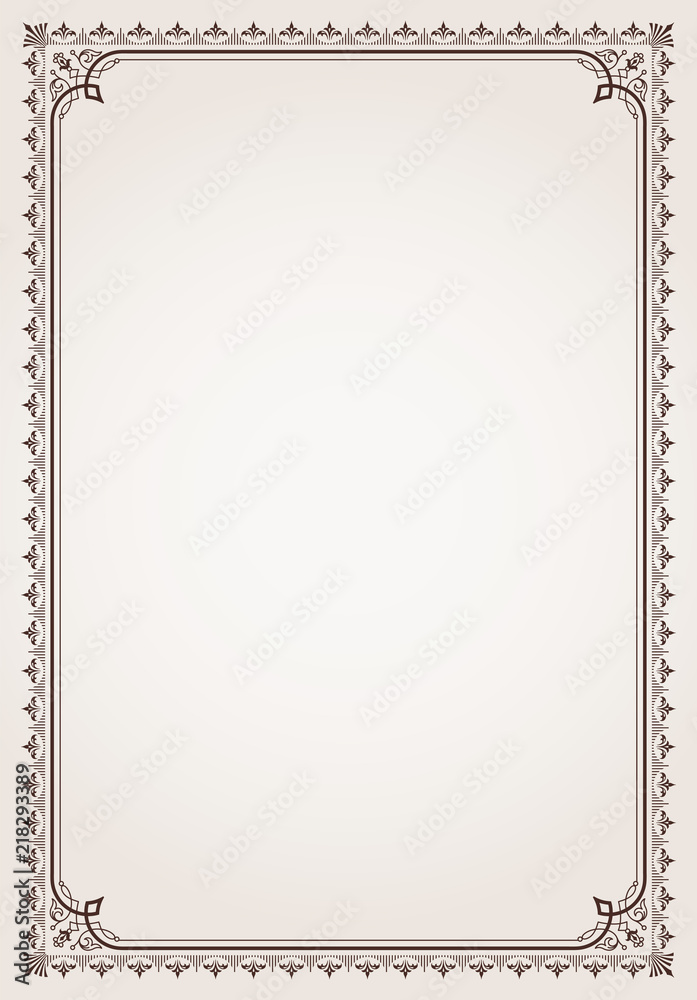 Decorative border frame certificate template Stock Vector | Adobe Stock