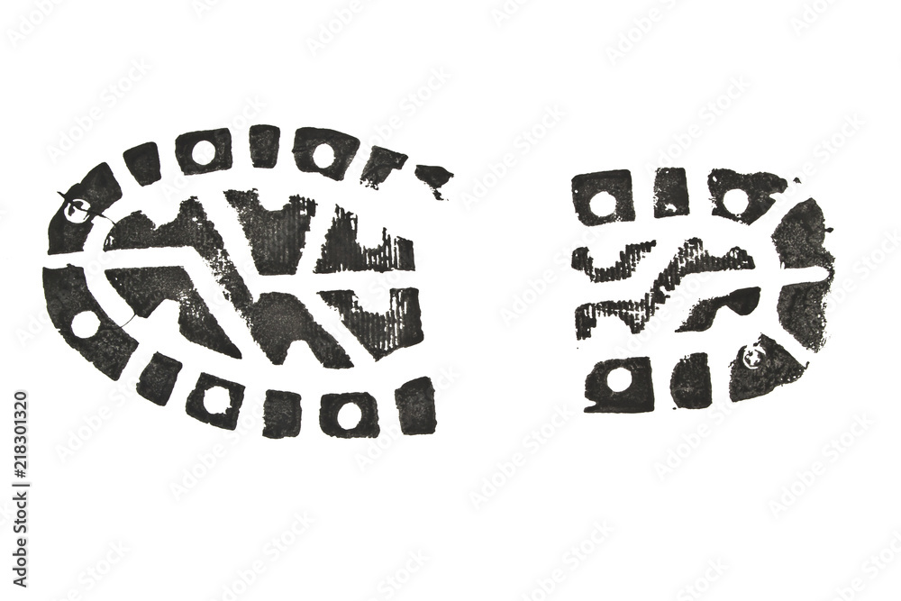 shoe print isolated on white background Stock Photo | Adobe Stock