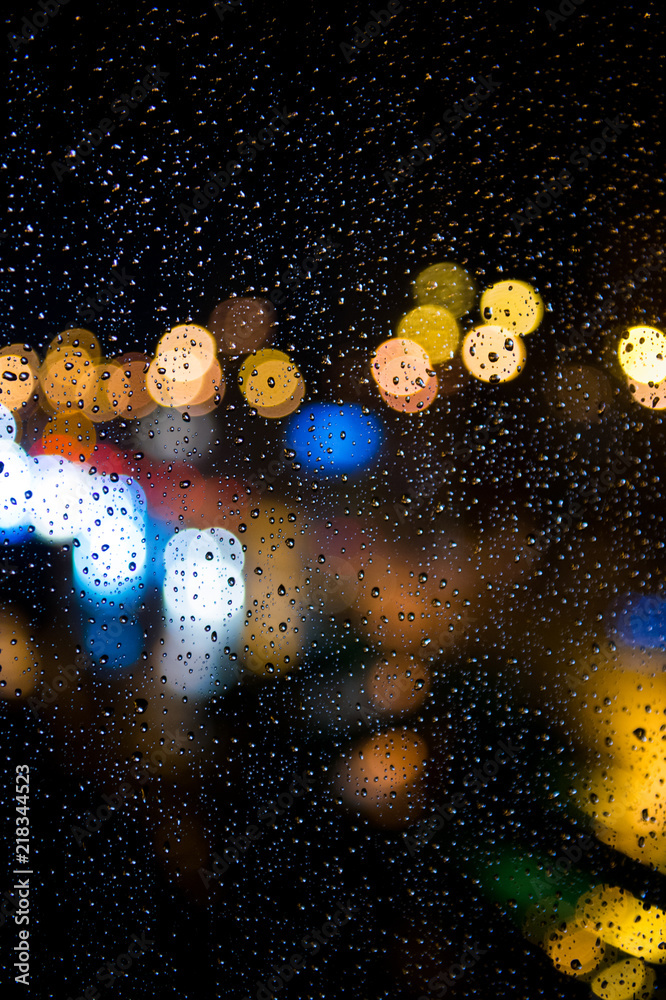 Rain Window Night