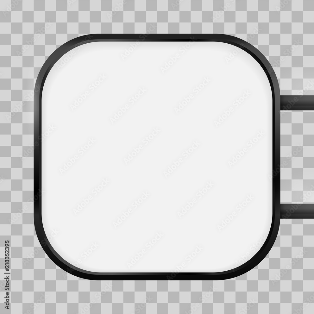 Square with round angles signage light box signboard. Vector square ...