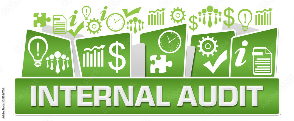 Internal Audit Business Symbols On Top Green Stock Illustration | Adobe ...