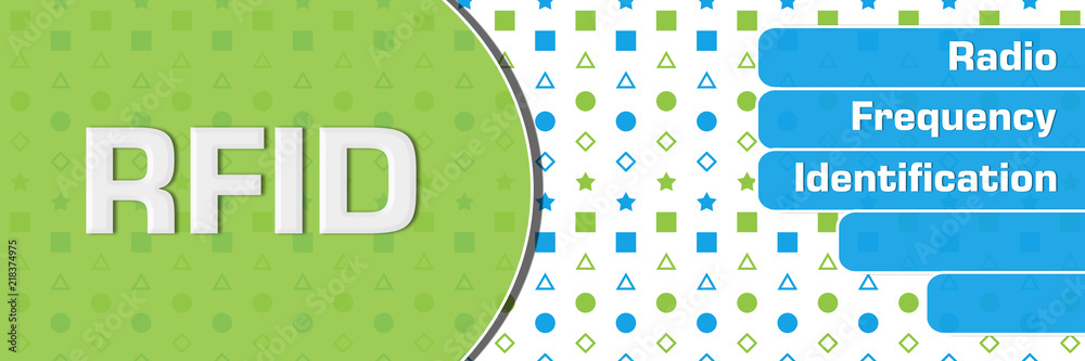 RFID - Radio Frequency Identification Green Blue Basic Shapes Text ...