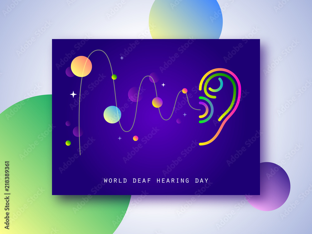 World Deaf Hearing Day. Ear. Hearing or listening loss. Ear canal ...