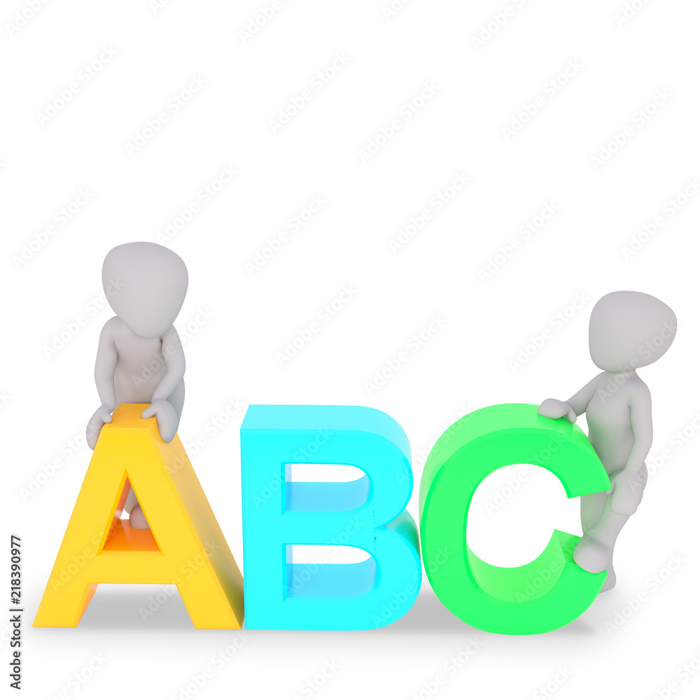 climbing on letters A B C Stock Illustration | Adobe Stock