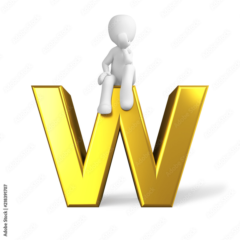 the letter w in small without capital Stock Illustration | Adobe Stock