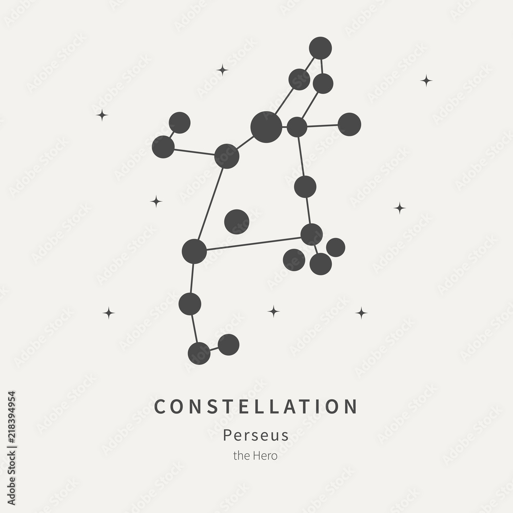 The Constellation Of Perseus. The Hero - linear icon. Vector ...