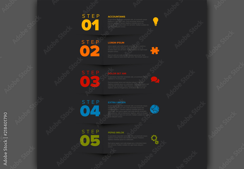 Five Step Infographic Layout Stock Template | Adobe Stock
