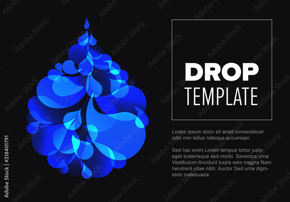 Banner Layout with Droplet Element Stock Template | Adobe Stock