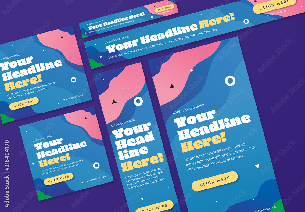 Colorful Web Banner Layouts Stock Template | Adobe Stock