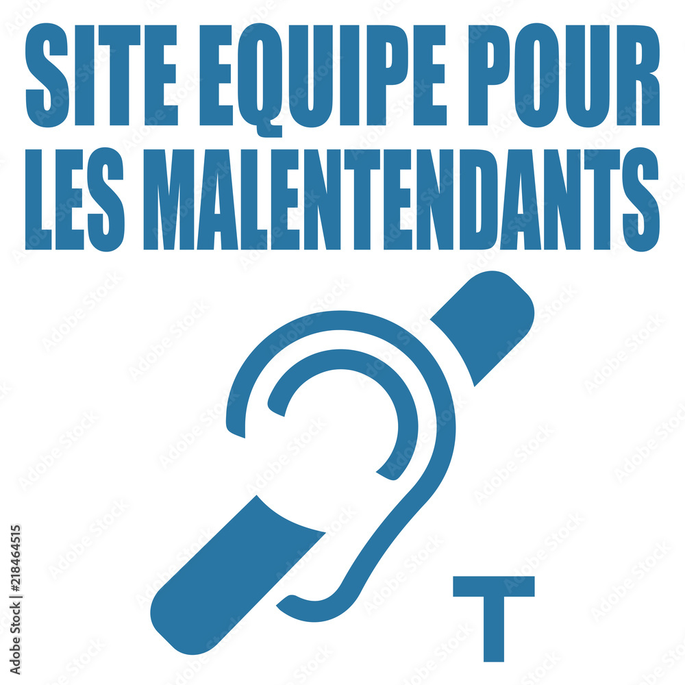 Logo site équipé pour personnes malentendantes. Stock-Vektorgrafik ...