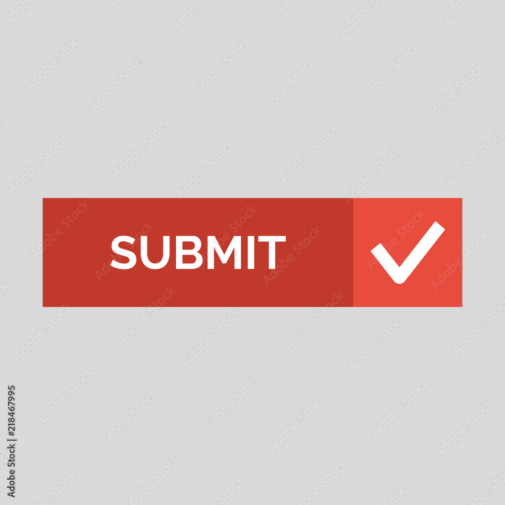 Submit flat button on grey background. Stock Vector | Adobe Stock