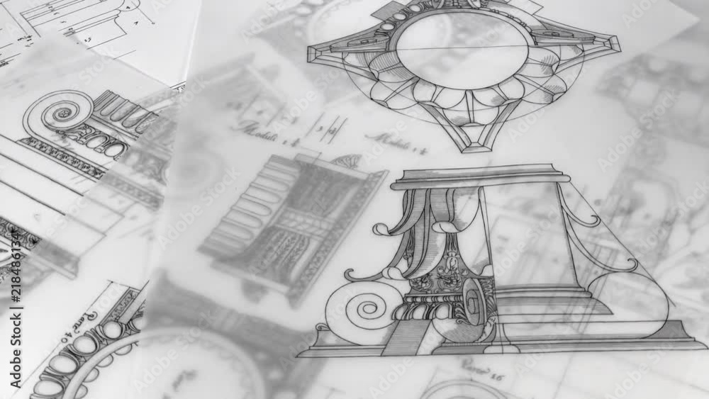 blueprints - drawings of antique architecture - drawings of antique ...
