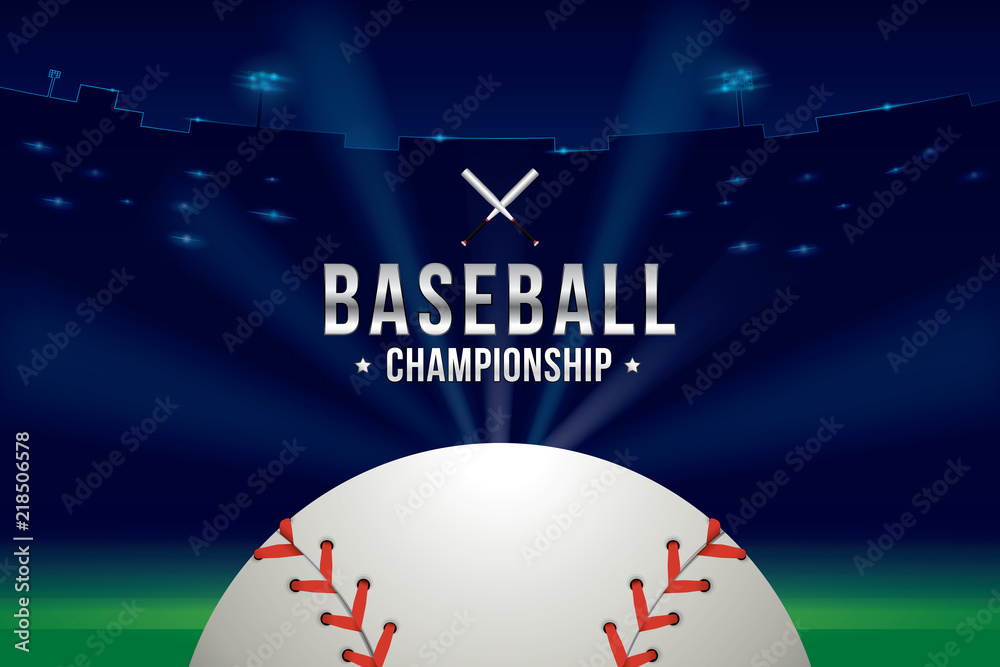 Vector of baseball game background. Stock Vector | Adobe Stock