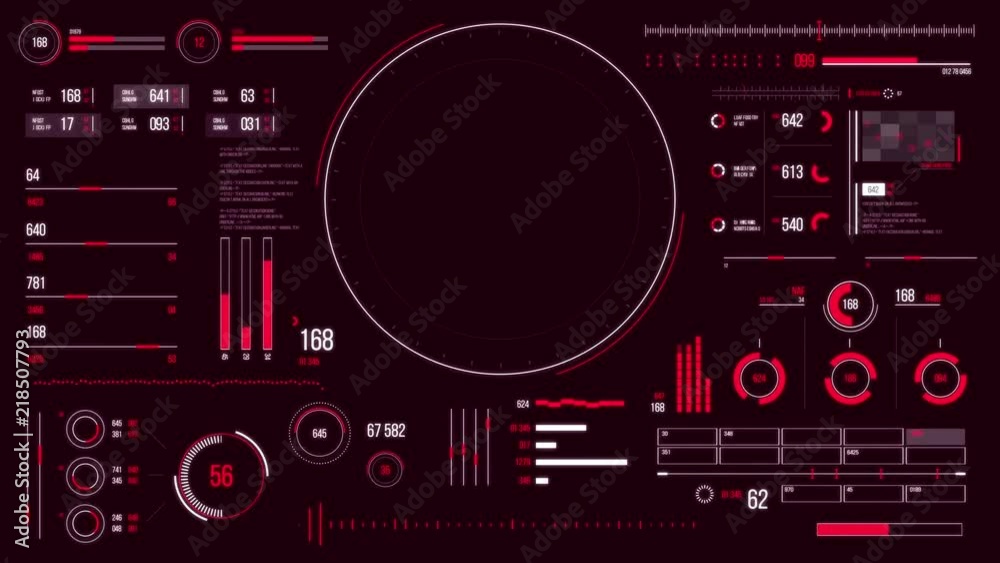 Futuristic user interface with HUD and infographic elements. Looped ...