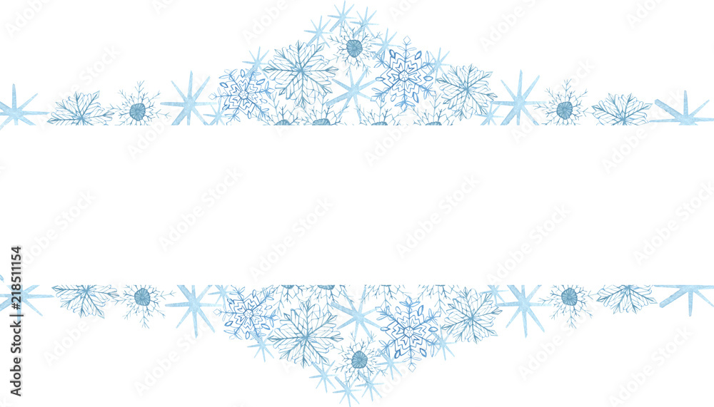 Blue Snowflake Border