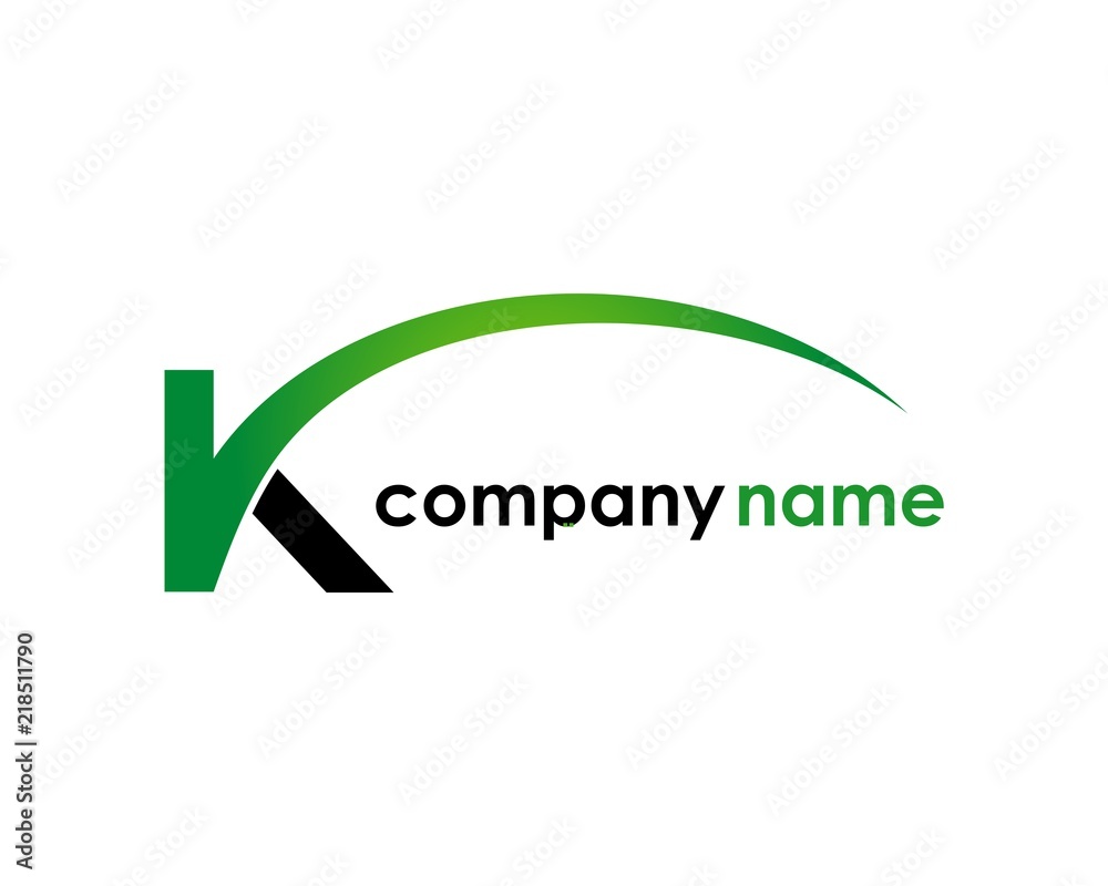 K swoosh logo 4 template Stock Vector | Adobe Stock