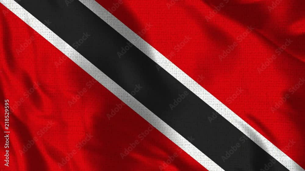 Trinidad Tobago Flag - Realistic 4K - 60 fps flag of the waving in the wind. Seamless loop with ...