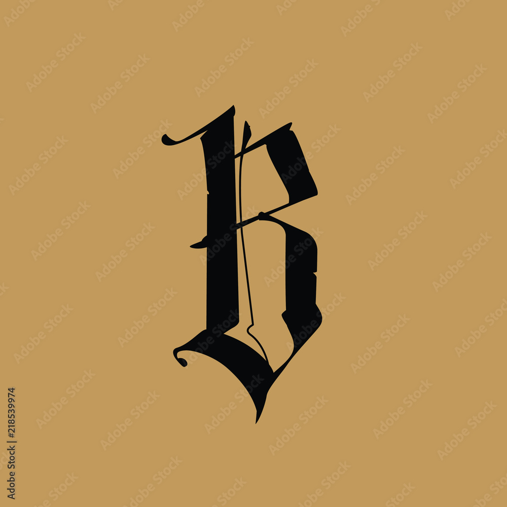 Vecteur Stock Letter B, in the Gothic style. Vector. Alphabet. The ...