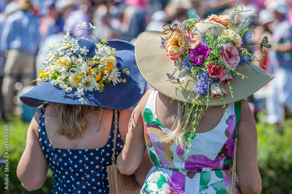 Women Wearing Derby Hats at Horse Race Stock Photo | Adobe Stock
