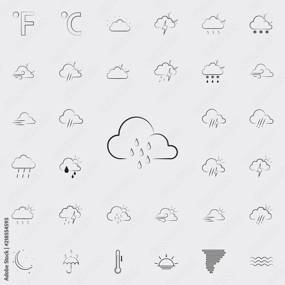 sign of rainy weather icon. Detailed set of Weather icons. Premium ...