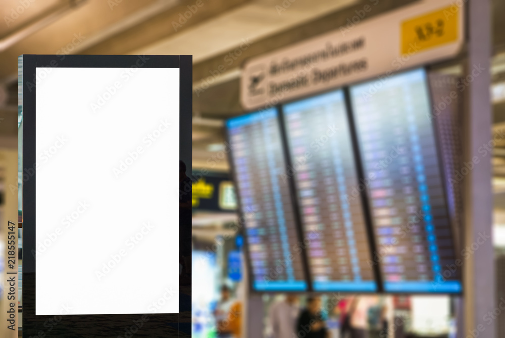 Blank billboard posters in the airport,Empty advertising billboard at ...