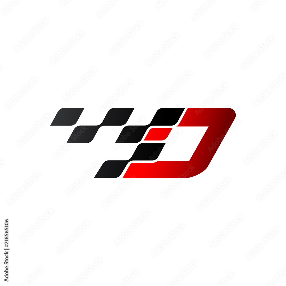 Letter D with racing flag logo Stock Vector | Adobe Stock