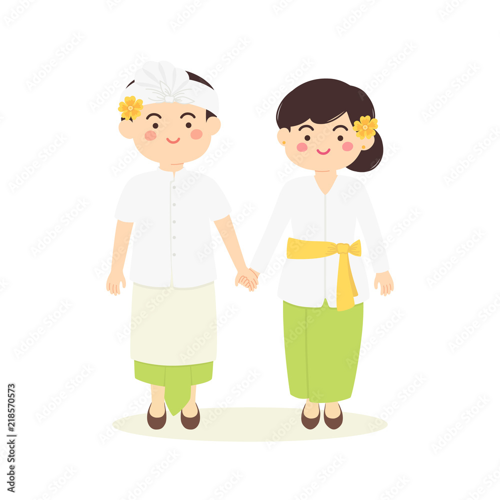 Bali Island Indonesia Couple, cute Balinese ceremony traditional ...