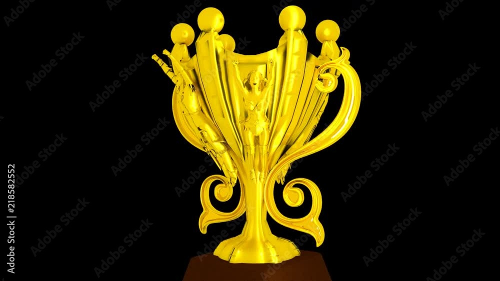 I created this 3D Golden Cup animation with transparent background, so ...