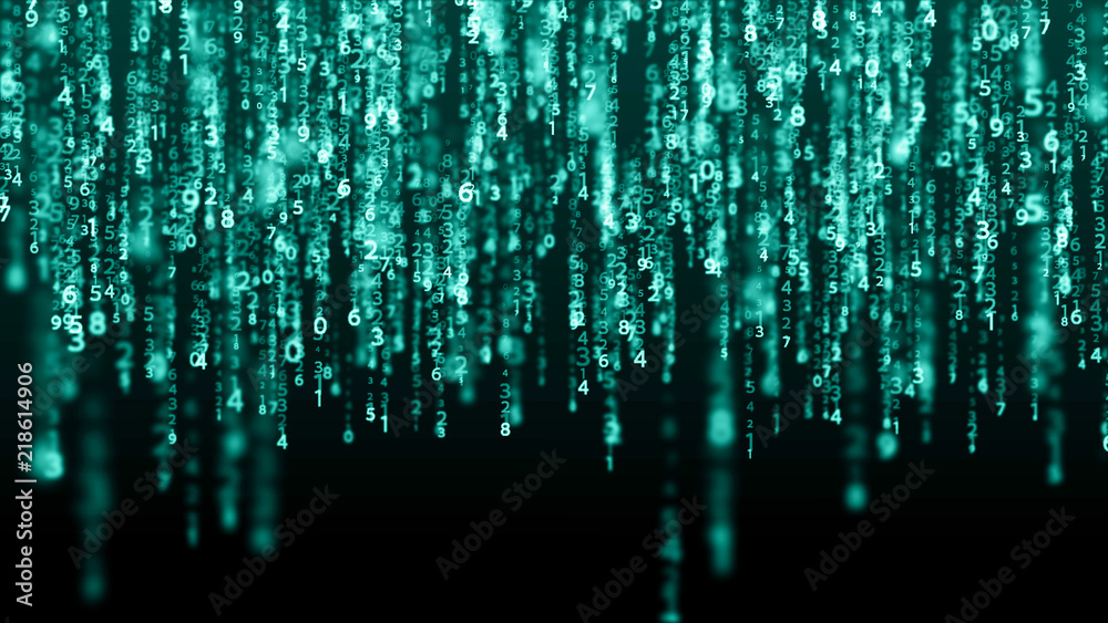 Data technology background. Big data visualization. Flow of data ...