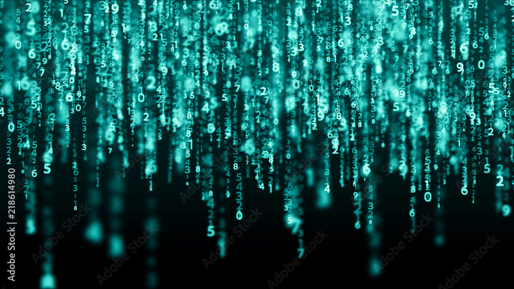 Data technology background. Big data visualization. Flow of data ...