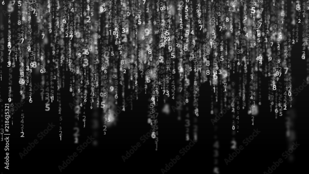 Data technology background. Big data visualization. Flow of data ...