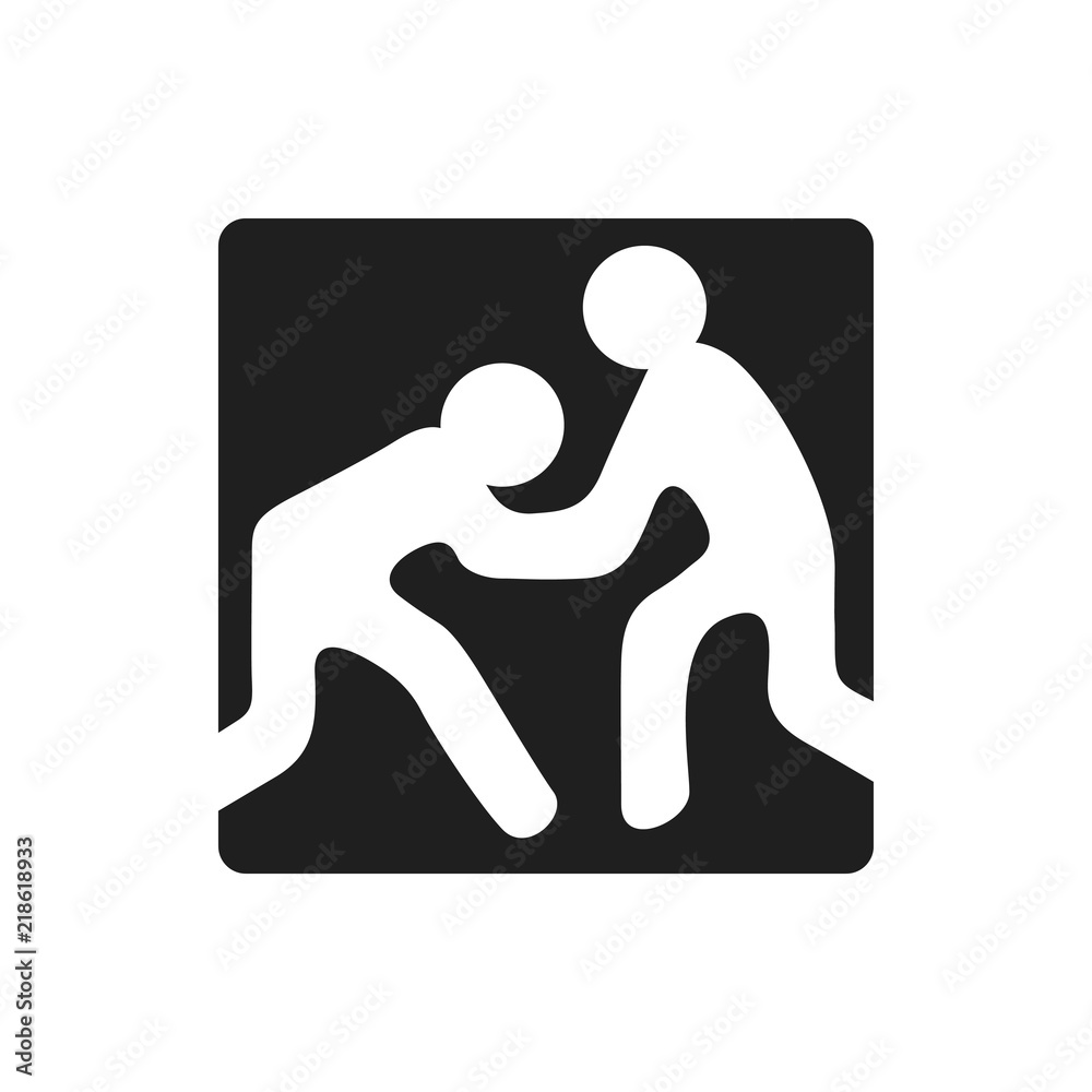 freestyle wrestling square logo symbol on white background athletics ...