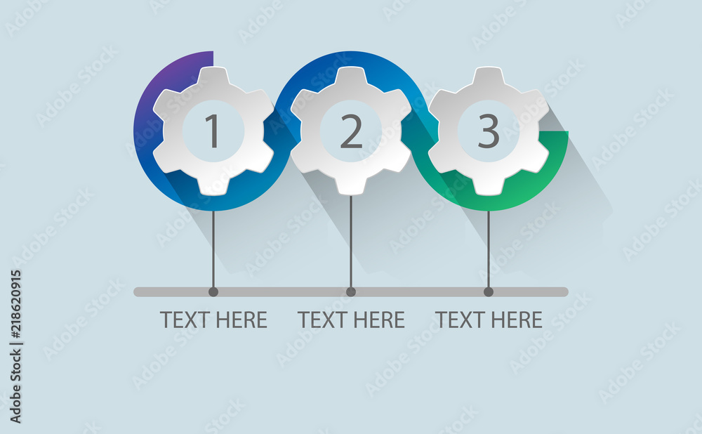 Infographics process 3 steps Stock Vector | Adobe Stock