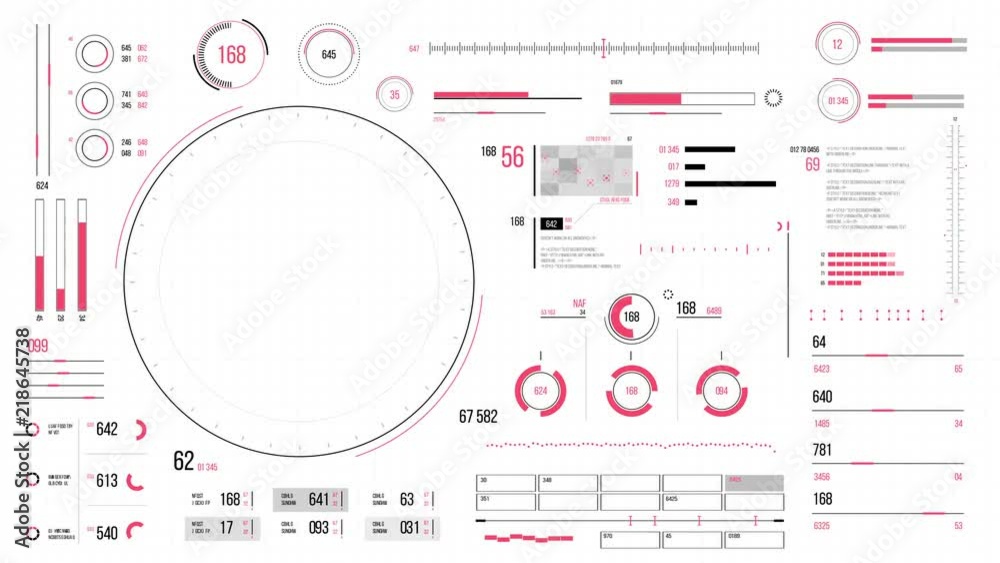 Futuristic user interface with HUD and infographic elements. Looped ...