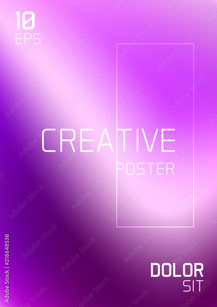 Vecteur Stock Trendy Fluid Blurred Gradient A4 Poster Design. Modern ...