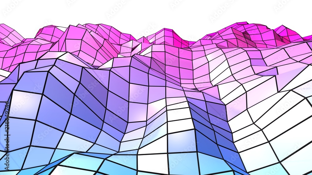 3d render of abstract geometric background with modern gradient colors ...
